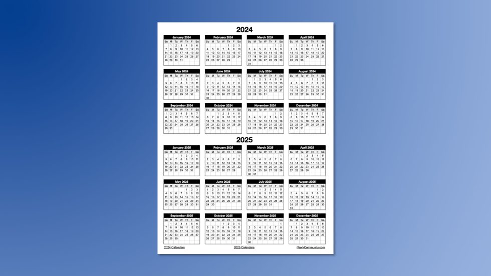 Portrait 2024-25 Two Year Yearly Calendar Template • iWorkCommunity