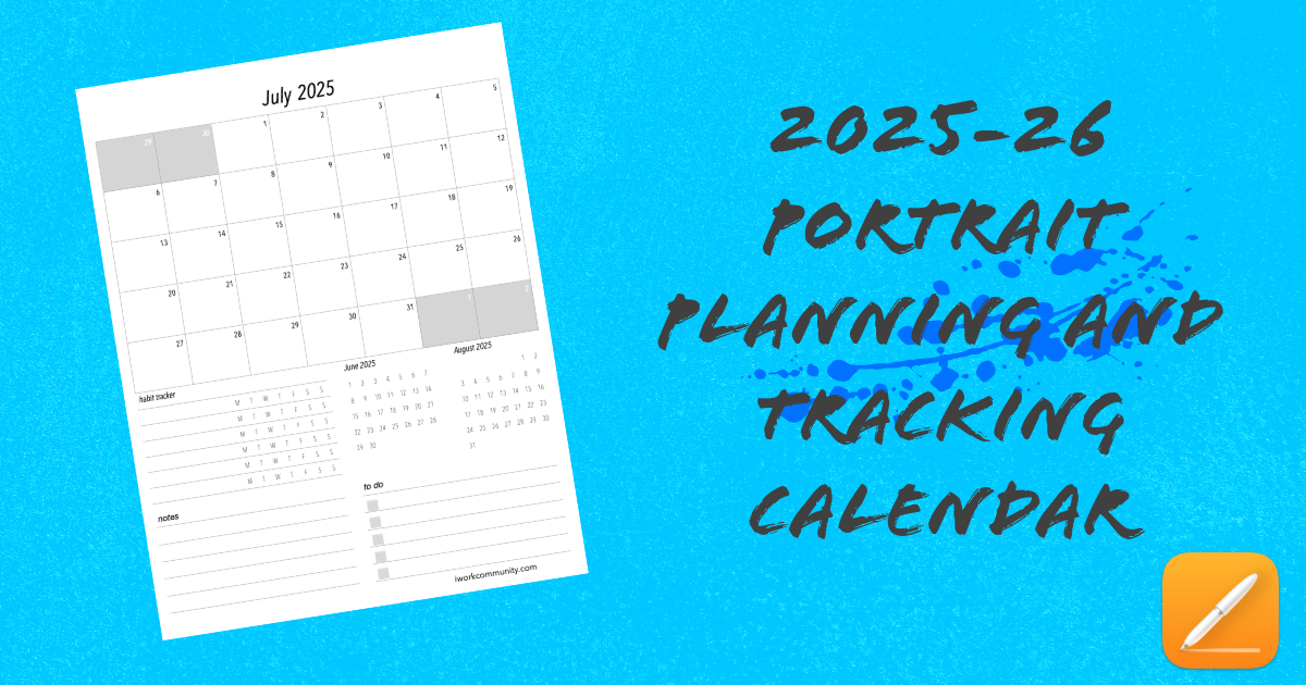 2025-26 Academic Portrait Planning and Tracking Calendar • iWorkCommunity