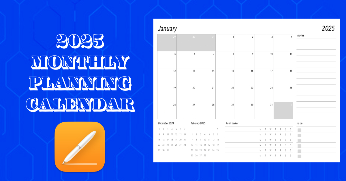 2025 Landscape Planning and Tracking Calendar Template for Pages ...