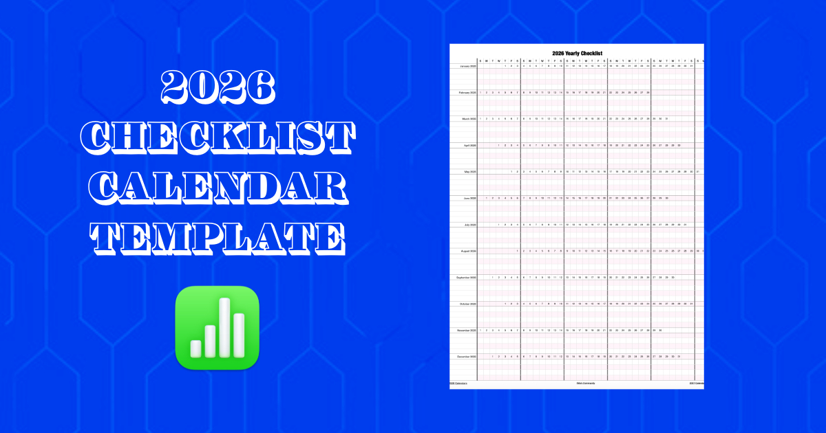 2026 Checklist Calendar Template for Numbers • iWorkCommunity
