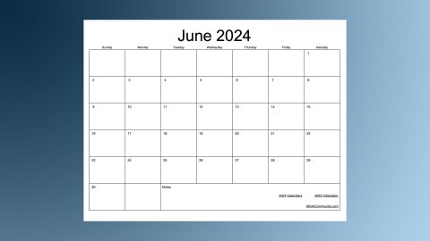 2024 Landscape Monthly Calendar Template • iWorkCommunity