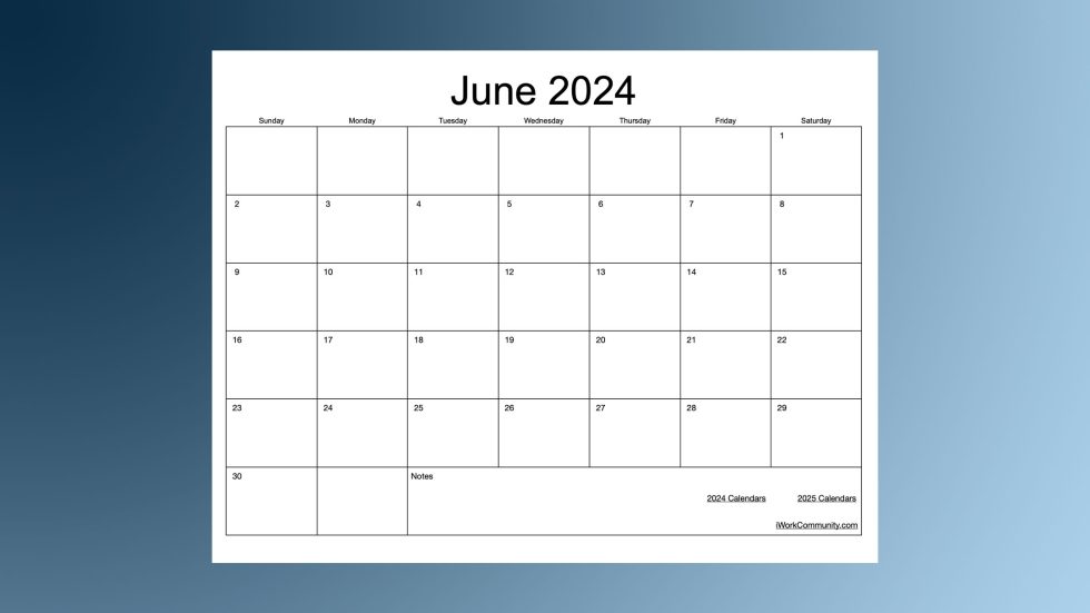 2024 Landscape Monthly Calendar Template • iWorkCommunity
