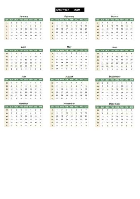 Automated Yearly Overview Calendar • iWorkCommunity