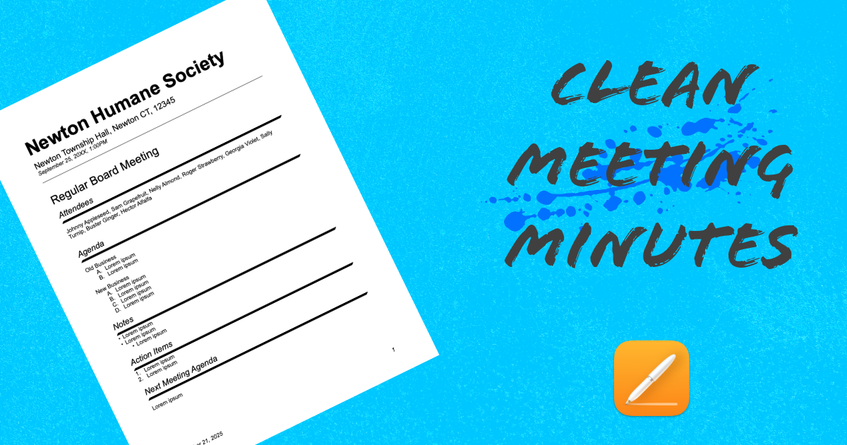 Clean Meeting Minutes Template for Pages • iWorkCommunity