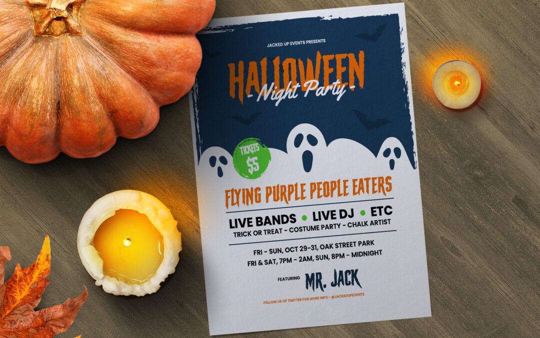 Ghost Halloween Event Flyer Template • iWorkCommunity