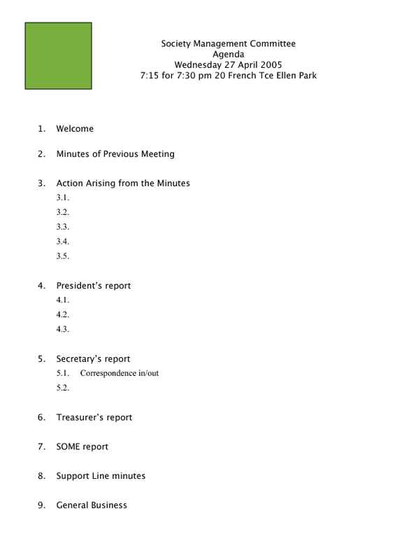 Meeting Agenda for Clubs and Organizations • iWorkCommunity