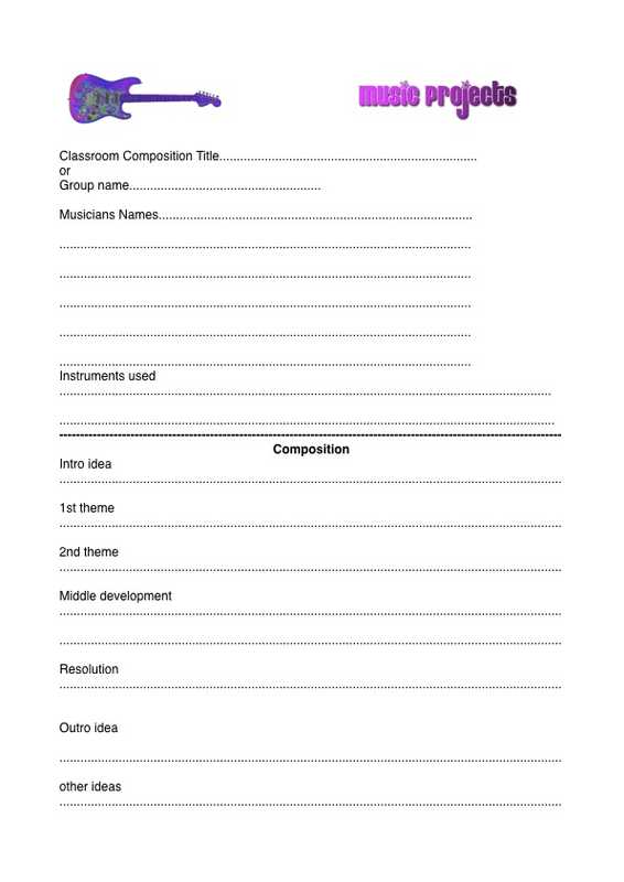 Musical Composition Worksheet • iWorkCommunity