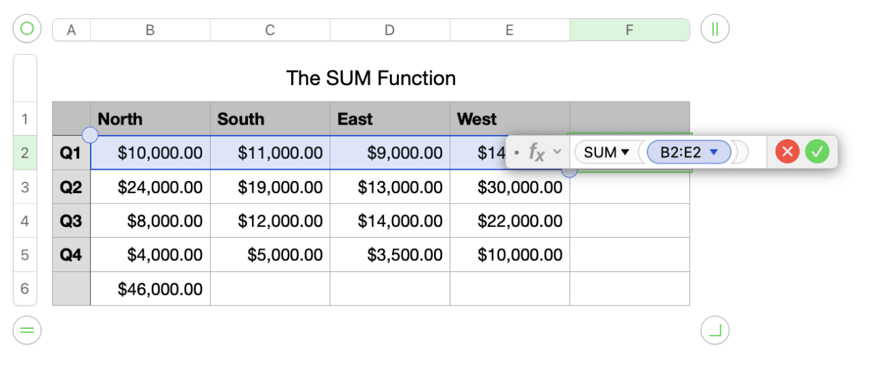 How to Use the SUM Function in Numbers • iWorkCommunity