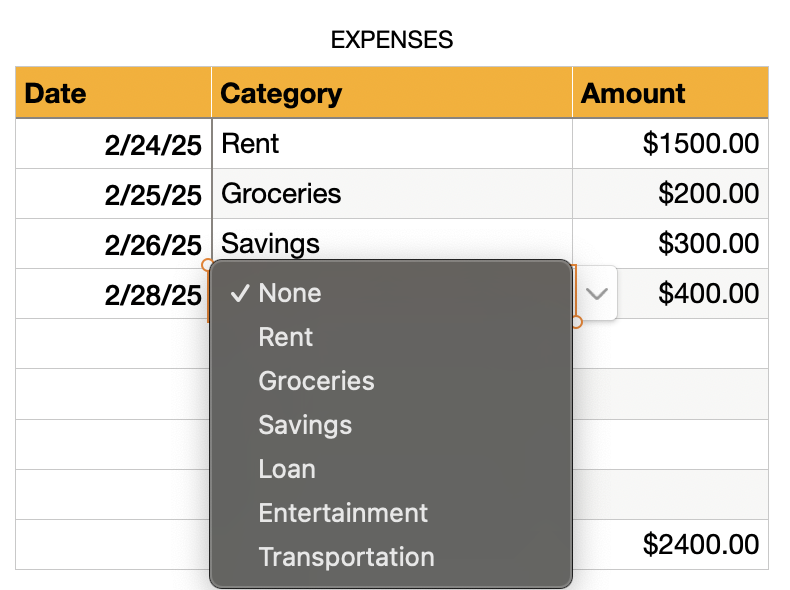 Mastering Budget Tracking in Apple Numbers: Adding Categories and ...