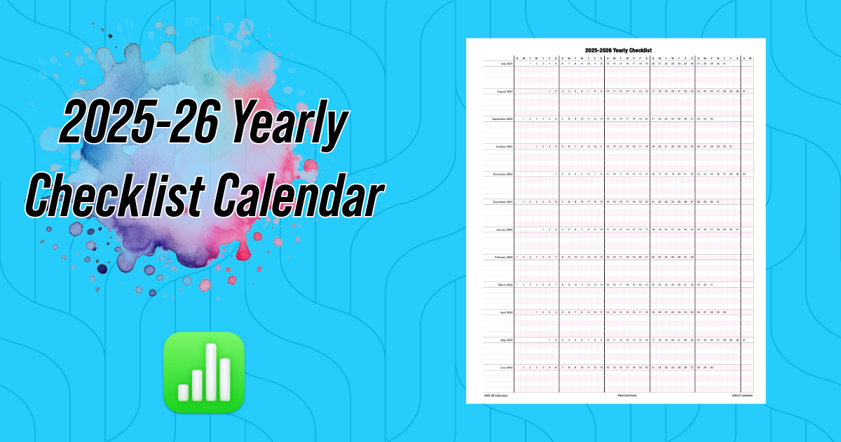 2025-2026 Vertical School Yearly Checklist Calendar Template ...